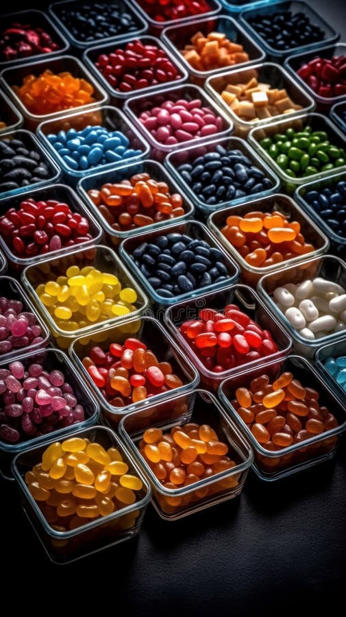 A Jelly Beans of Different Types in a Closed Containers Ai Generative ...