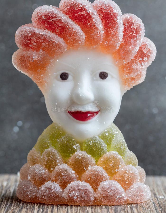 Jelly Beans that Form the Head of a Woman Stock Illustration ...