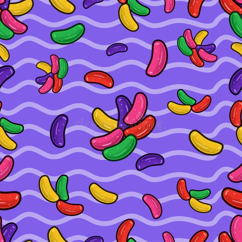 Jelly Beans Seamless Pattern in Cartoon Style. Perfect for Background ...