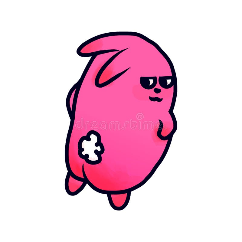 Happy Jelly Bunny. Pink Sticker. Pink Bunny Stickers Stock Illustration ...