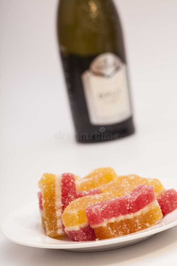 Jelly Candies and Champagne Stock Photo - Image of fruits, glass: 56200626