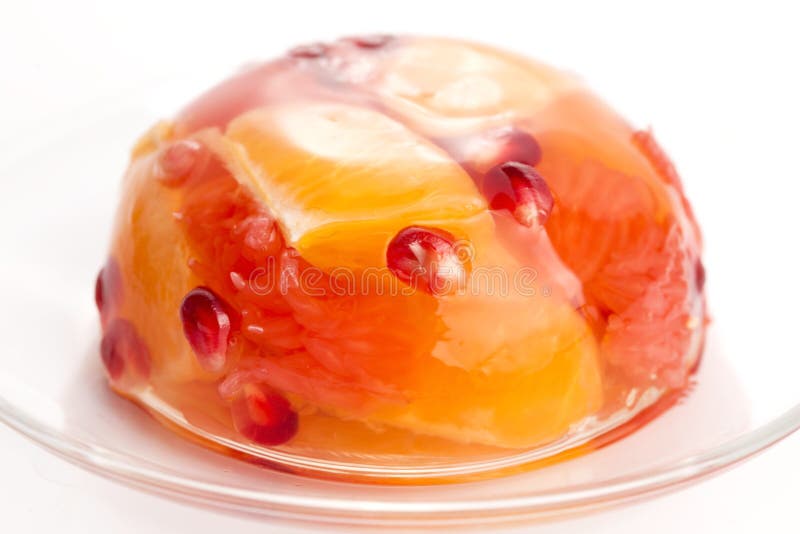 Jelly with citrus fruits stock photo. Image of plate - 46908380