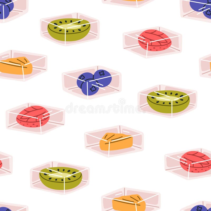 Jelly Desserts, Fruit Gelatin Sweets, Seamless Pattern. Endless ...
