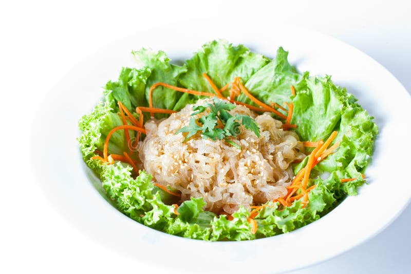 Jelly Fish and sesame oil stock image. Image of cucumber - 24572767