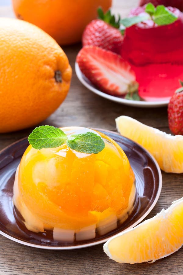 Jelly with fruit pieces stock photo. Image of dessert - 38079320