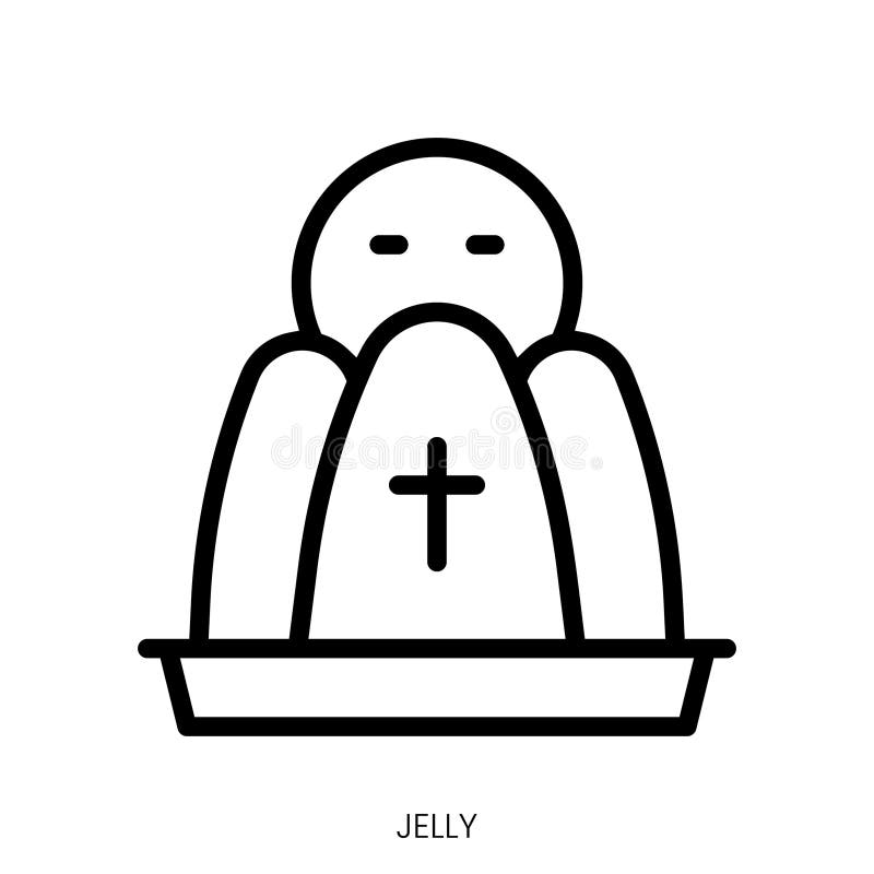 Jelly Icon. Line Art Style Design Isolated on White Background Stock ...