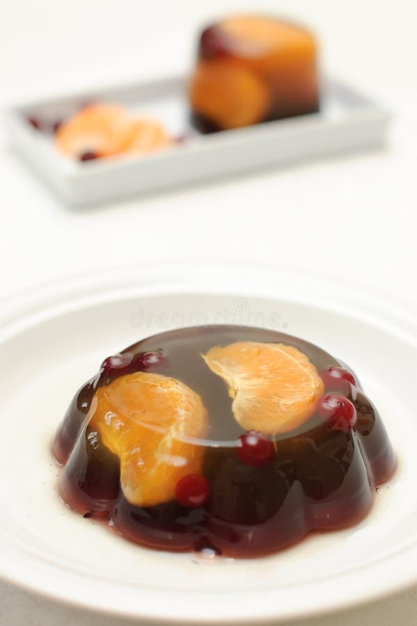 Jelly with mandarin orange stock image. Image of gourmet - 13345919