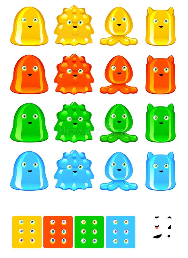 Jelly Monsters stock vector. Illustration of cute, characters - 39774270
