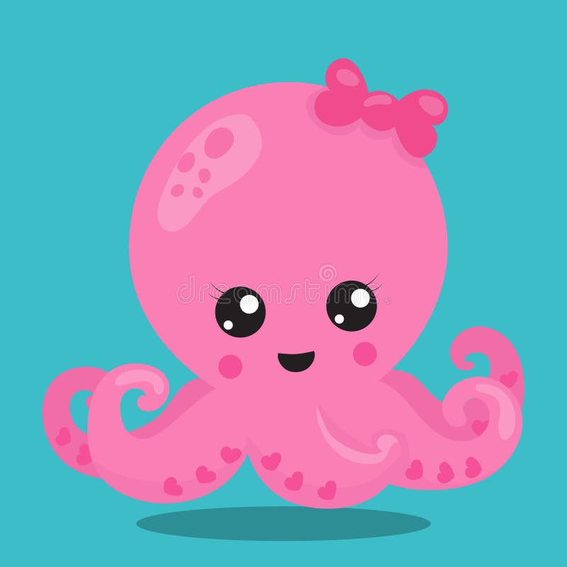 Jelly octopus pink 05 stock vector. Illustration of pink - 198988539