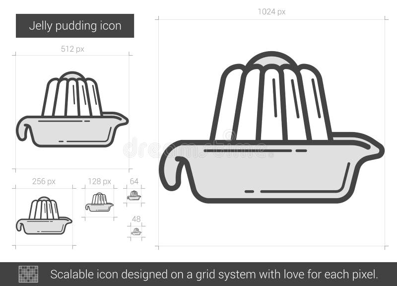 Jelly pudding line icon. stock vector. Illustration of cake - 82562874