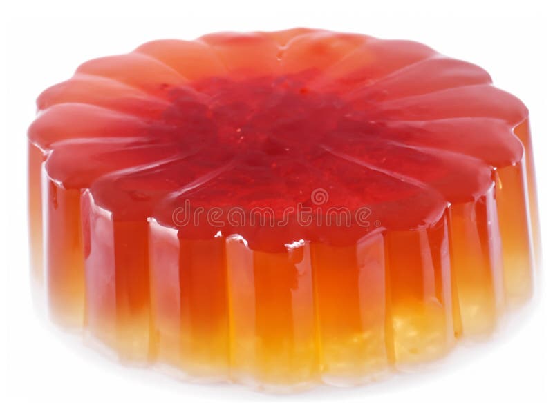 Jelly with Red Caviar on White Background Stock Photo - Image of ...