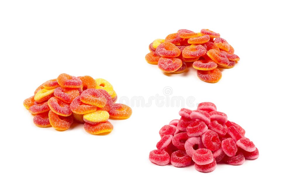 Jelly Rings Isolated on White Background. Orange Rings Stock Image ...