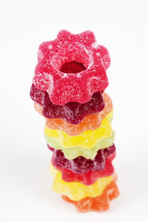 Jelly Rings on White Background Stock Image - Image of background ...