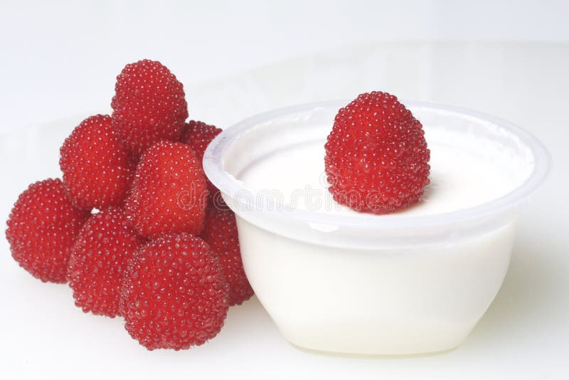 Sour Cream Jelly, Decorated with Raspberries. Stock Image - Image of ...