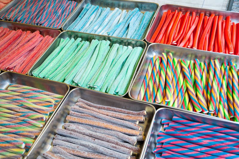 Jelly Stick Candies Assortment Stock Image - Image of dessert, candy ...