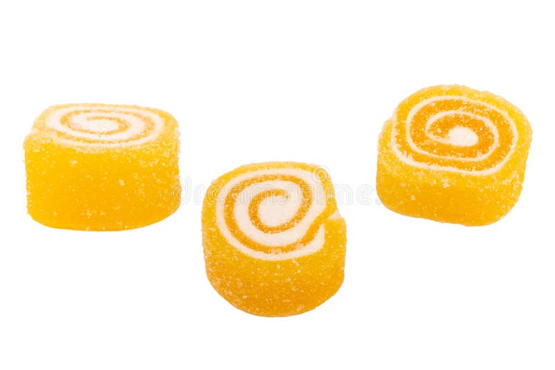 Jelly Sweet Candy Roll Isolated on a White Background. Marmalade Candy ...