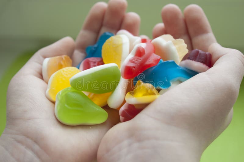 Jar And Handful Of Jelly Beans Stock Image - Image of grab, confection ...