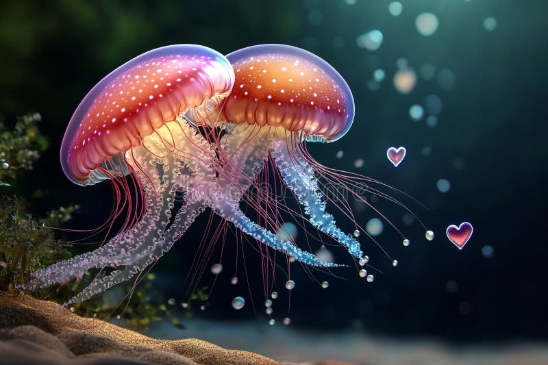 Jellyfish Dance stock photo. Image of glow, jellyfish - 354382114