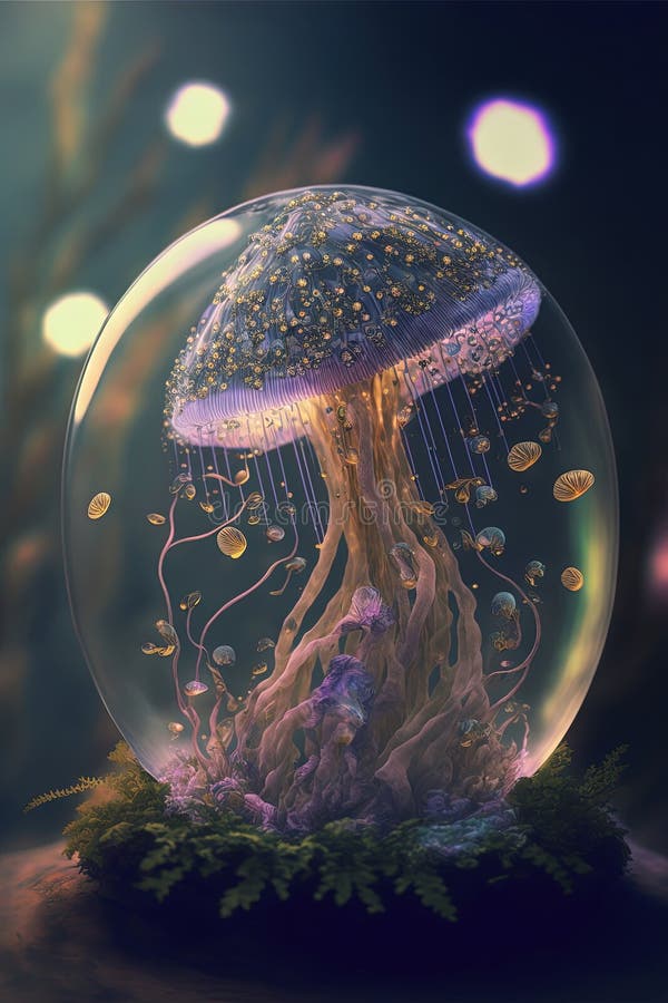 Jellyfish Dreamscape: AI-Generated Deep Forest with 3D Floral and ...