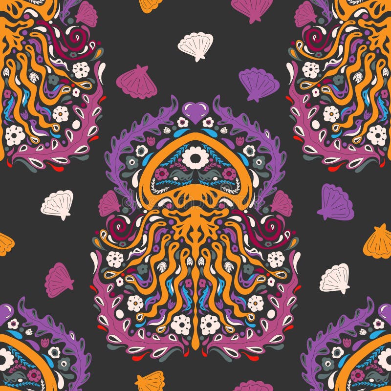 Stylized ethnic pattern stock illustration. Illustration of fabric ...