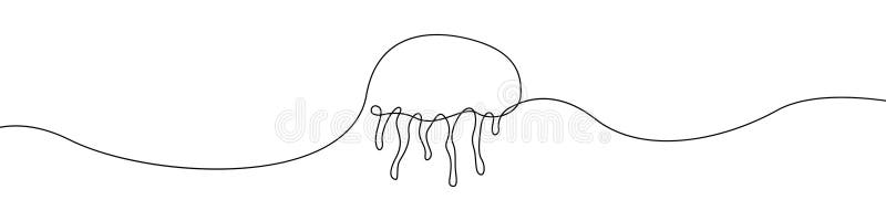 Jellyfish Icon Line Continuous Drawing Vector. One Line Jellyfish Icon ...