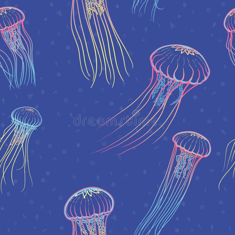 Jellyfish pattern stock vector. Illustration of float - 29085385