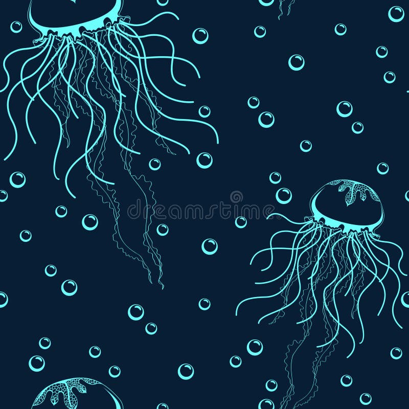 Jellyfish pattern stock illustration. Illustration of water - 30971843