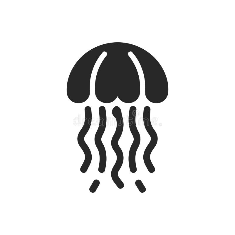 Jellyfish Simple Waves Icon Stock Vector - Illustration of simple ...