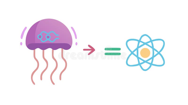 Jellyfish To Atom Transformation, Biological Science, Evolutionary Energy, Vector Design ...