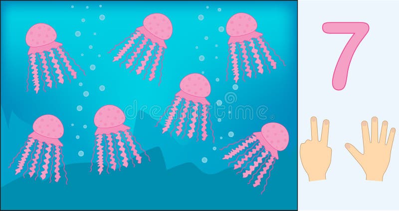 Number 7 Seven,educational Card,learning Counting with Fingers Stock ... Number 7 Seven,educational Card,learning Counting with Fingers Stock ...