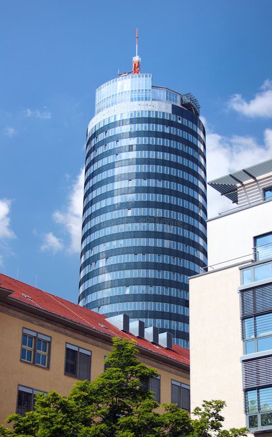 Jena, Germany - May 26, 2023: Modern Jen Tower Skyscraper in Jena, the ...