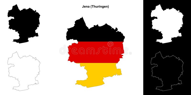 Jena outline map stock vector. Illustration of deutschland - 335046129