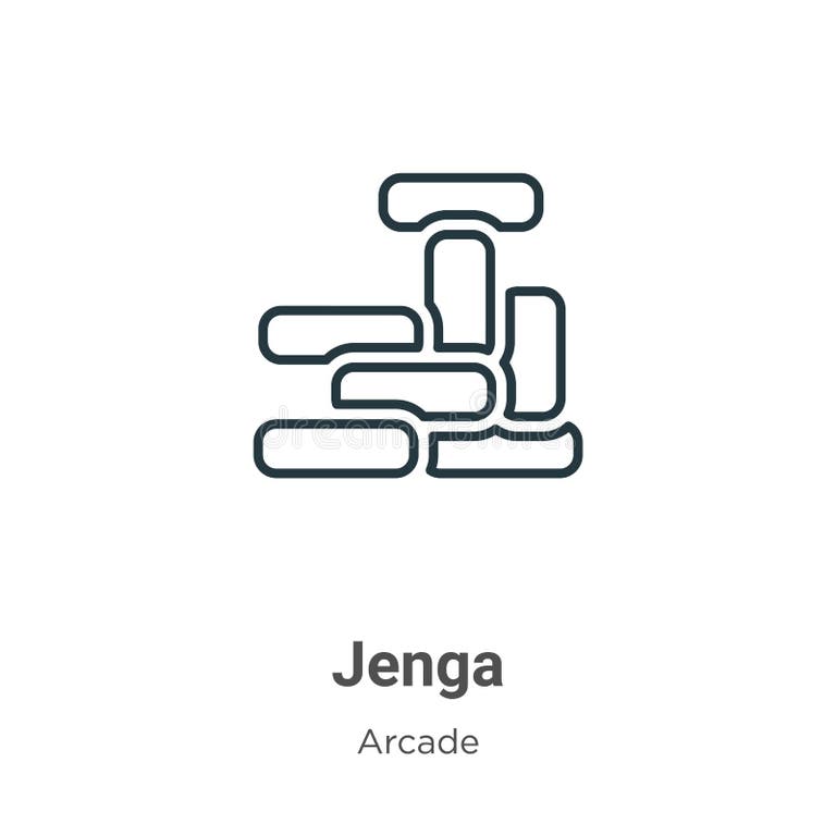 Jenga Outline Vector Icon Thin Line Black Jenga Icon, Flat Vector Simple Element Illustration ...