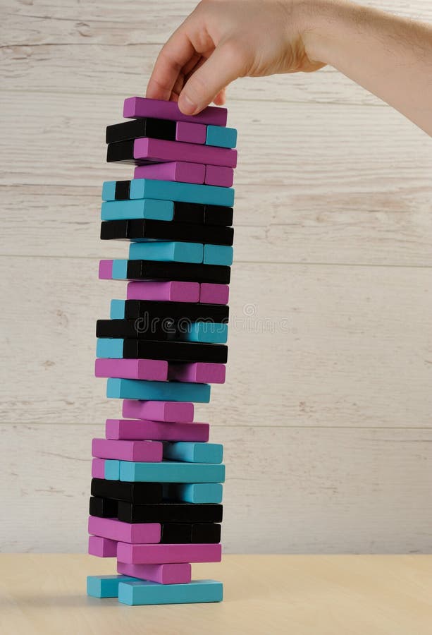 Jenga tower game stock photo. Image of wood, skill, isolated - 65048196