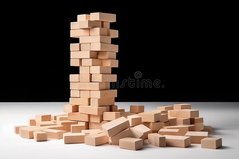 Jenga Tower Wooden Blocks Isolated Shadow, Place Text Concept ...