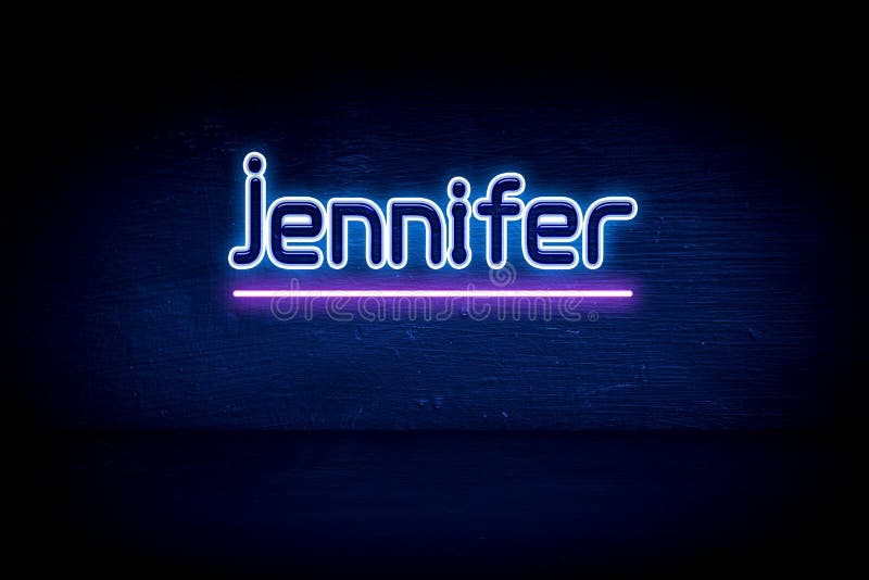Jennifer - Blue Neon Announcement Signboard Stock Photo - Image of ...