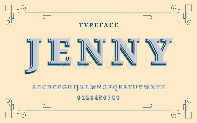 Jenny Typeface Alphabet Vector Eps 10 Stock Vector - Illustration of ...