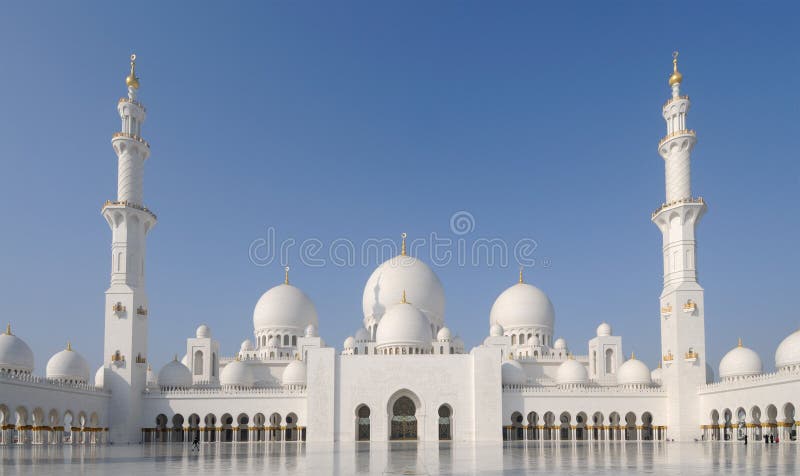 Jeque Zayed Mosque, Abu Dhabi Imagen de archivo - Imagen de minarete ...