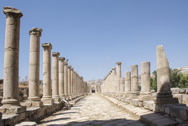Jerash City Ruins in Jordan Stock Image - Image of civilization, asia ...