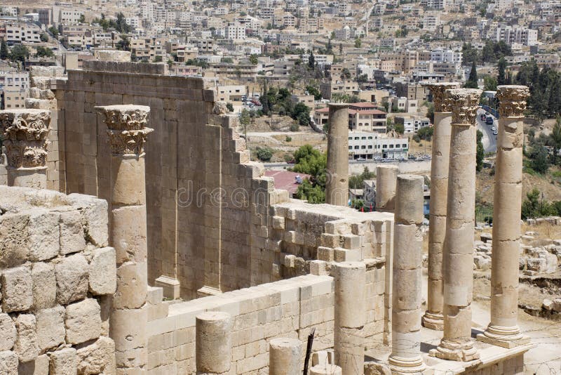 Jerash City Runis in Jordan Stock Photo - Image of amphitheater, forum ...