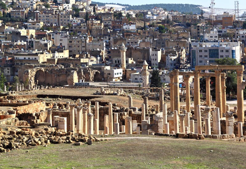 Jerash, Jordan stock image. Image of homes, attraction - 36576143