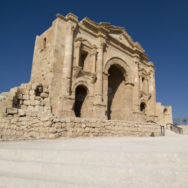 Jerash, Jordan. Triumphal Arch Stock Photo - Image of heritage ...