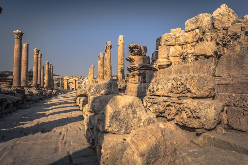 Jerash - September 29, 2018: Ancient Roman Ruins of Jerash, Jordan ...