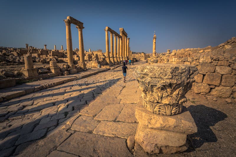 Jerash - September 29, 2018: Ancient Roman Ruins of Jerash, Jordan ...