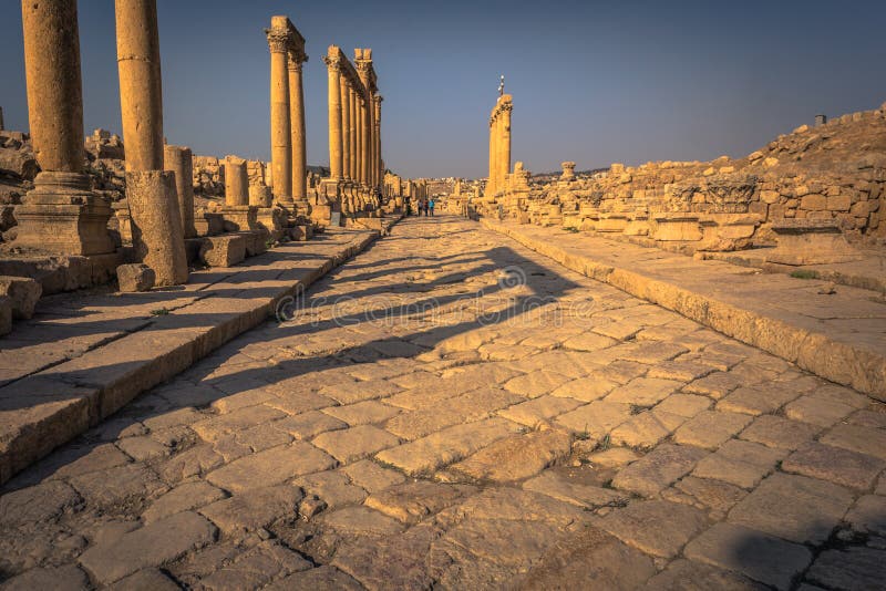 Jerash - September 29, 2018: Ancient Roman Ruins of Jerash, Jordan ...