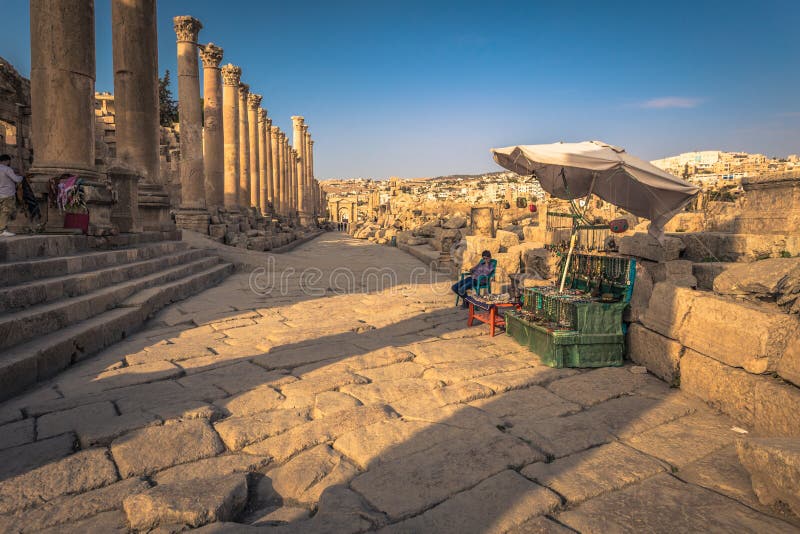 Jerash - September 29, 2018: Ancient Roman Ruins of Jerash, Jordan ...