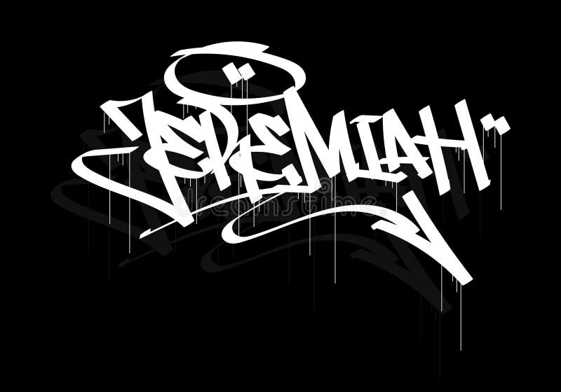 JEREMIAH Graffiti Tag Style Design Stock Vector - Illustration of hand ...