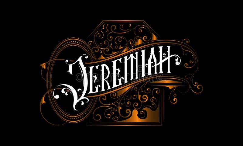JEREMIAH Lettering Custom Style Design Stock Illustration ...