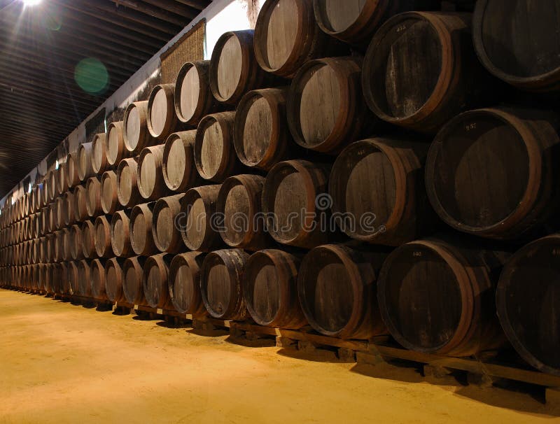Sherry Barrels in the Harveys Bodega, Jerez De La Frontera, Spain ...