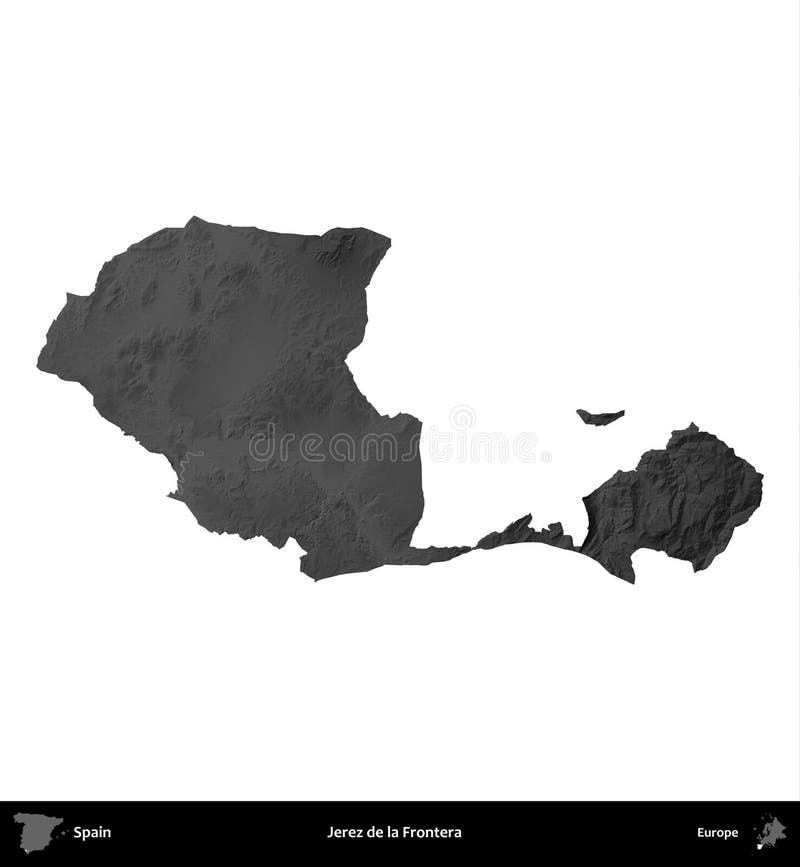 Jerez De La Frontera, Spain, Isolated on White. Grayscale Stock ...